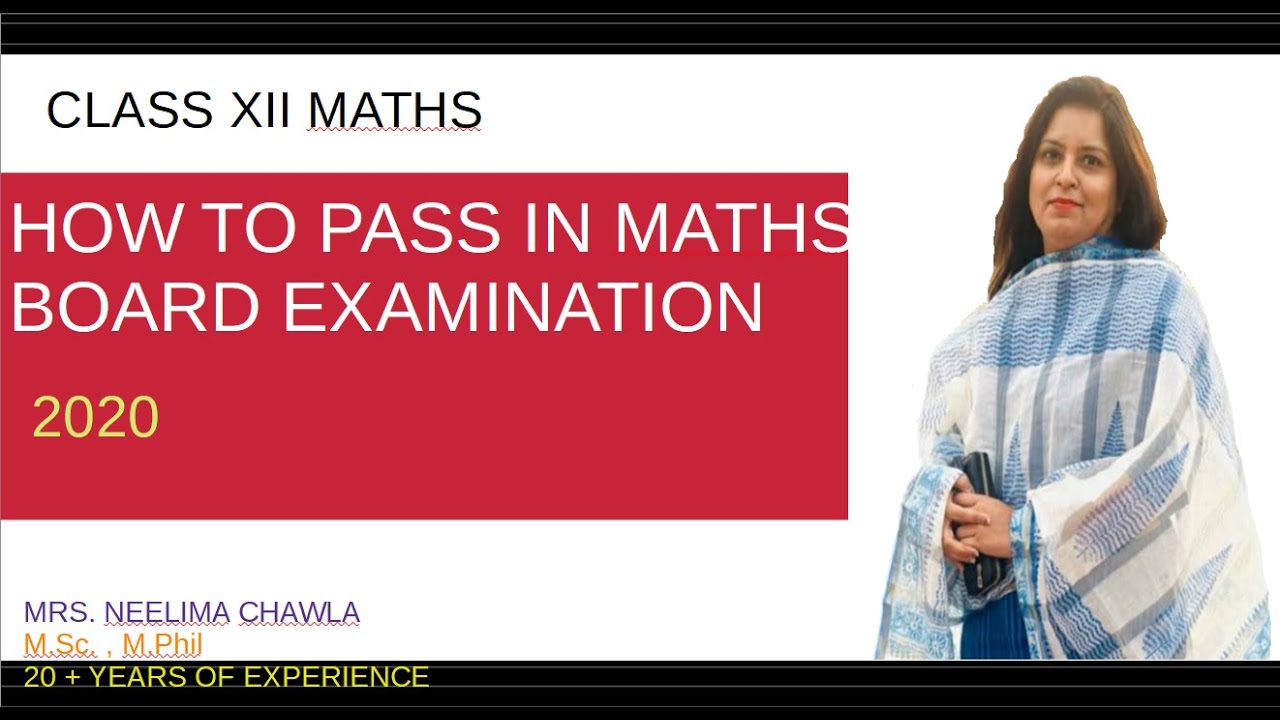 How to pass in Maths - XII Board Examination - YouTube