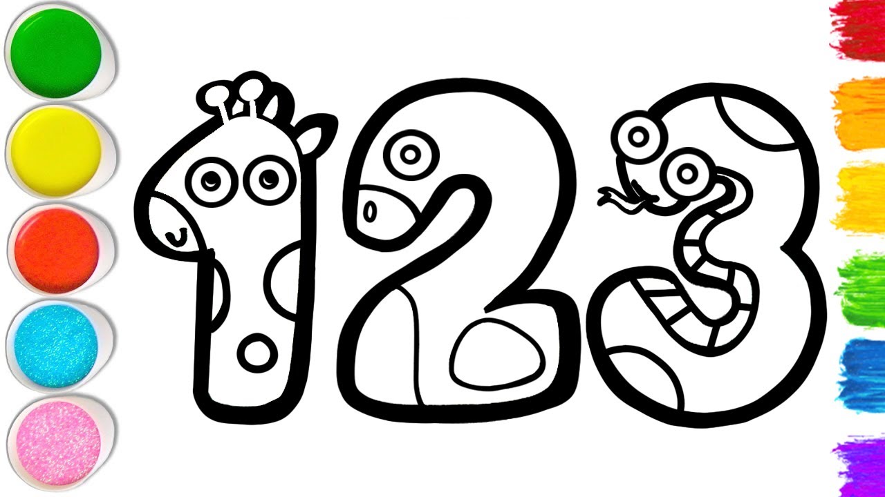 How to Draw Animals From 1 2 3 Numbers | Easy acrylic painting - YouTube