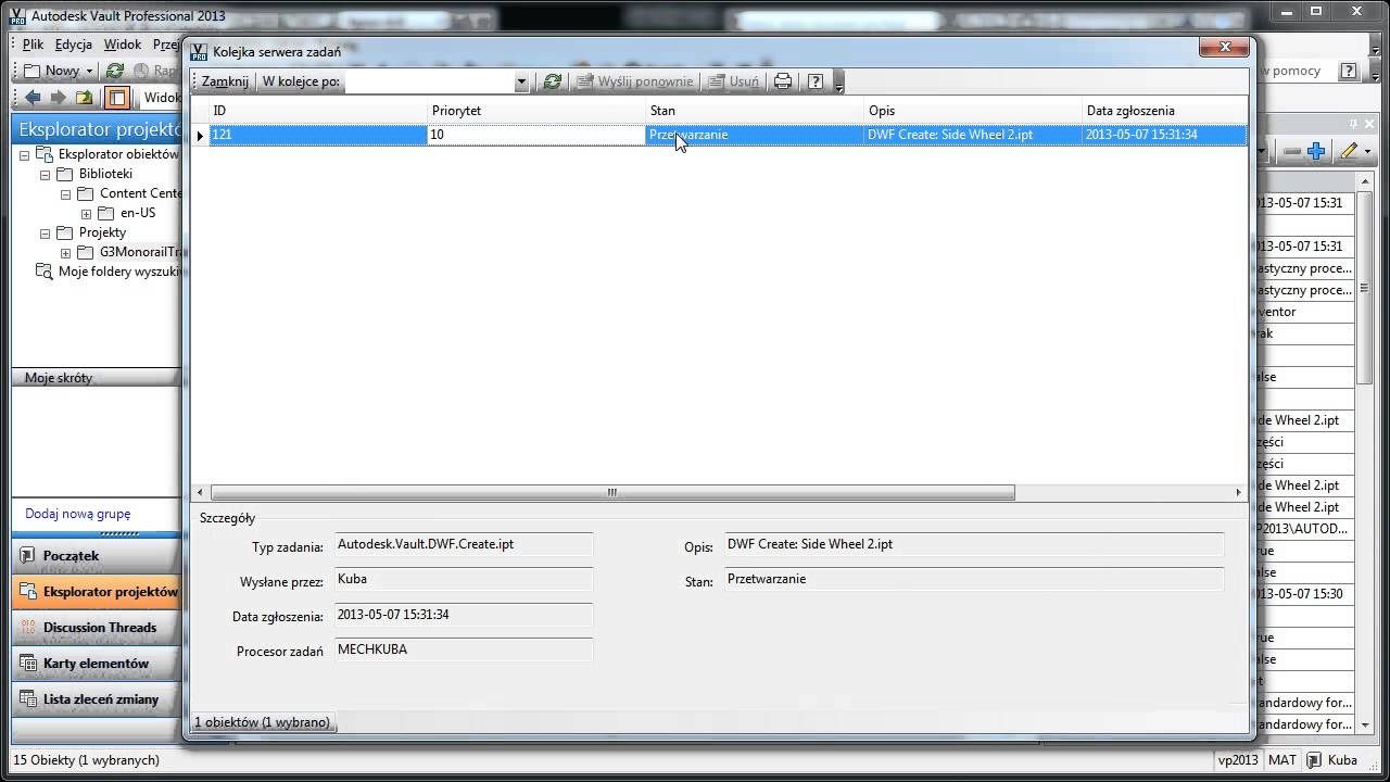 Prezentacja funkcjonalności Autodesk VAULT (Workgroup). Job Processor ...
