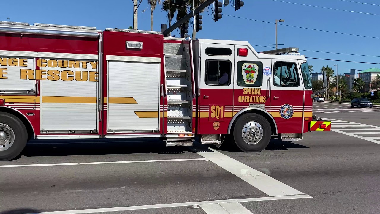Orange County Fire Rescue - Squad 1 responding [4K] - YouTube