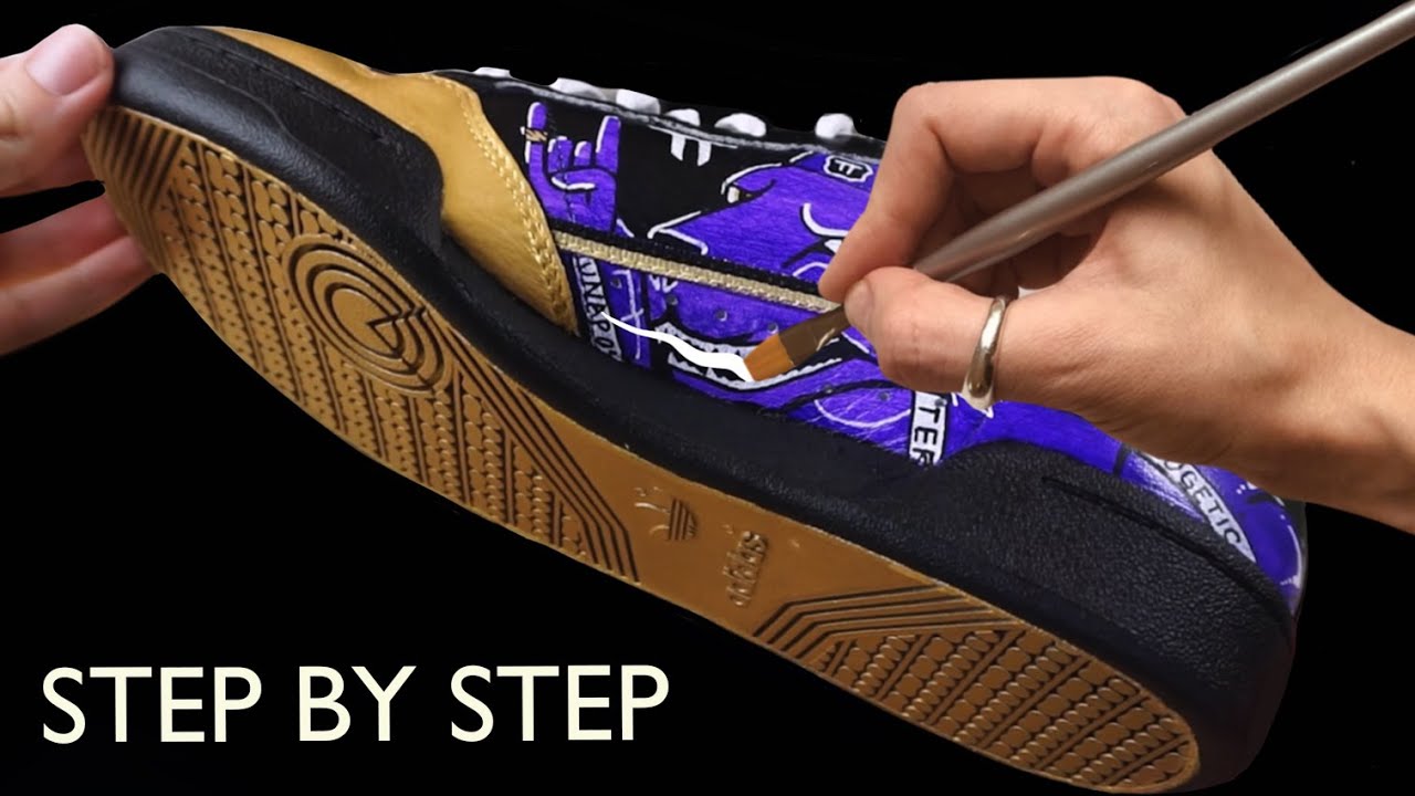 CUSTOM SNEAKER commission (process video) - YouTube