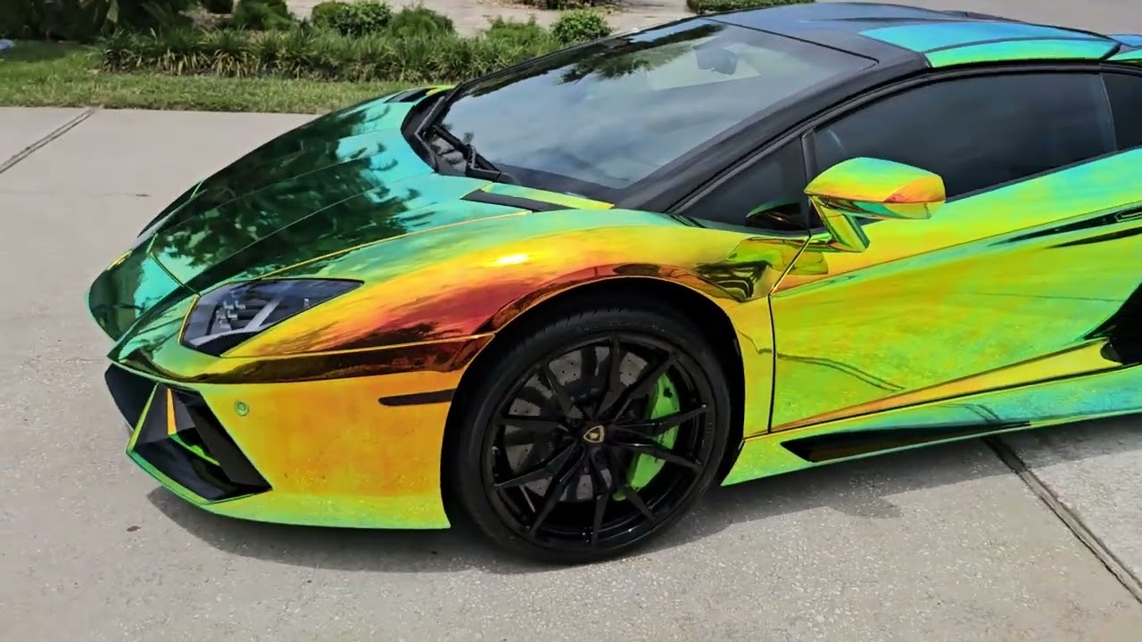 Lamborghini Veneno Neon Rainbow Chrome Lamborghini Urus, Aventador SVJ
