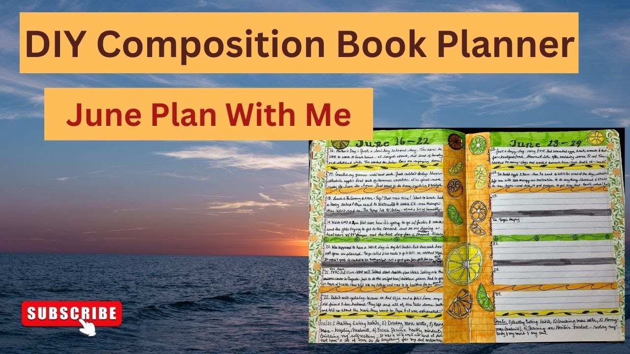DIY Planner using a Composition Book - June Plan with Me - Week 4 - YouTube