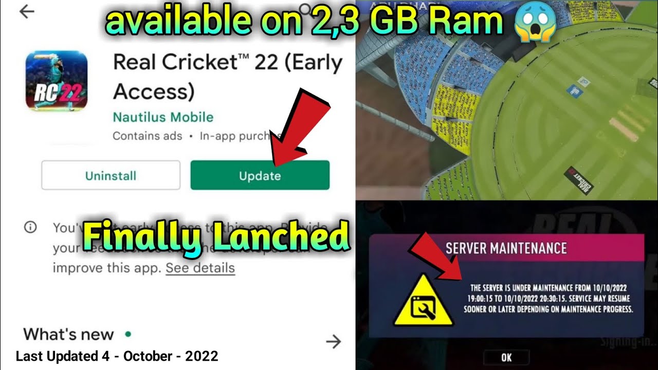 Rc 22 New Update Launched new stadium new cut scene new bowling action ...