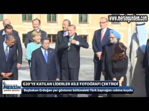 BAŞBAKAN RECEP TAYYİP ERDOĞAN G20 DE YERDEN TÜRK BAYRAĞINI ALDI CEBİNE KOYDU