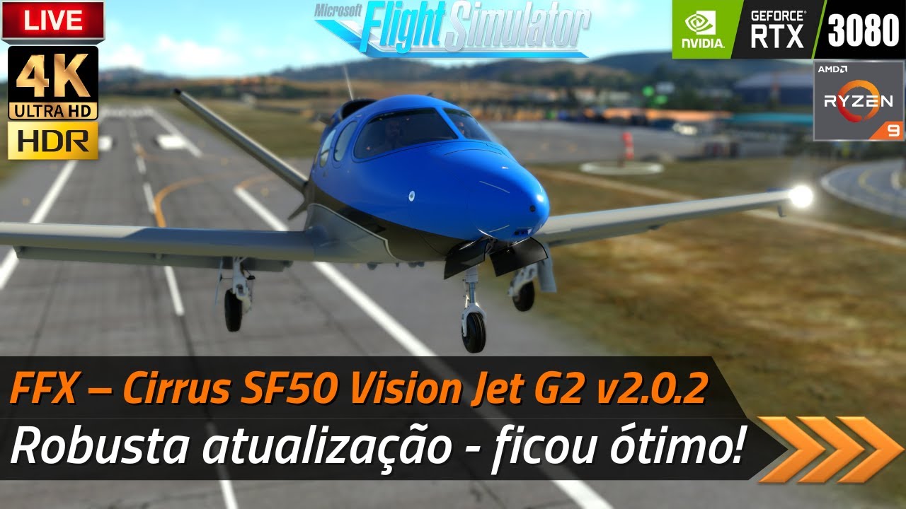 🔴 MSFS [4K HDR] - Cirrus SF50 Vision Jet G2 v2.0.2 da Flight FX - SBGV ...