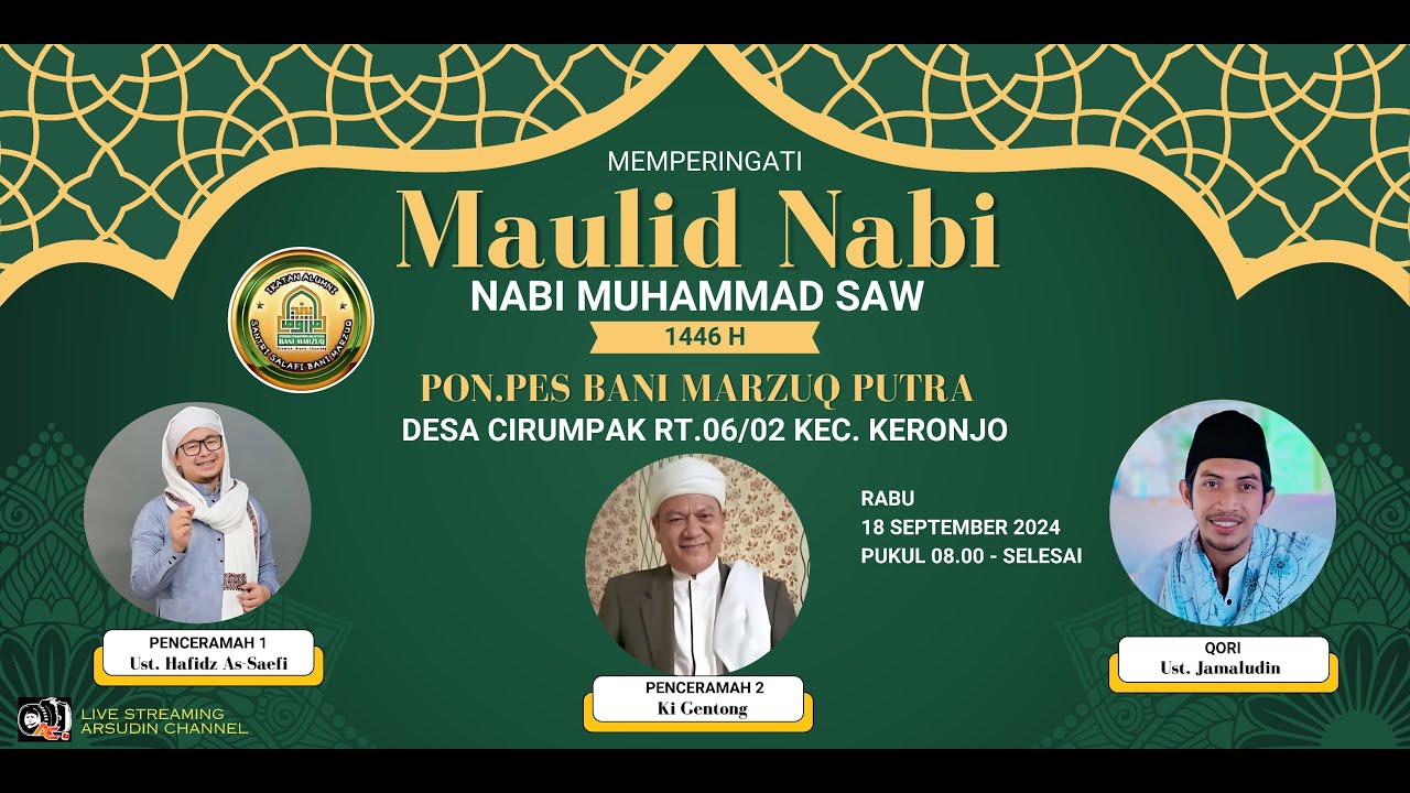 Memperingati Maulid Nabi Muhammad SAW 1446 H || PON.PES BANI MARZUQ ...