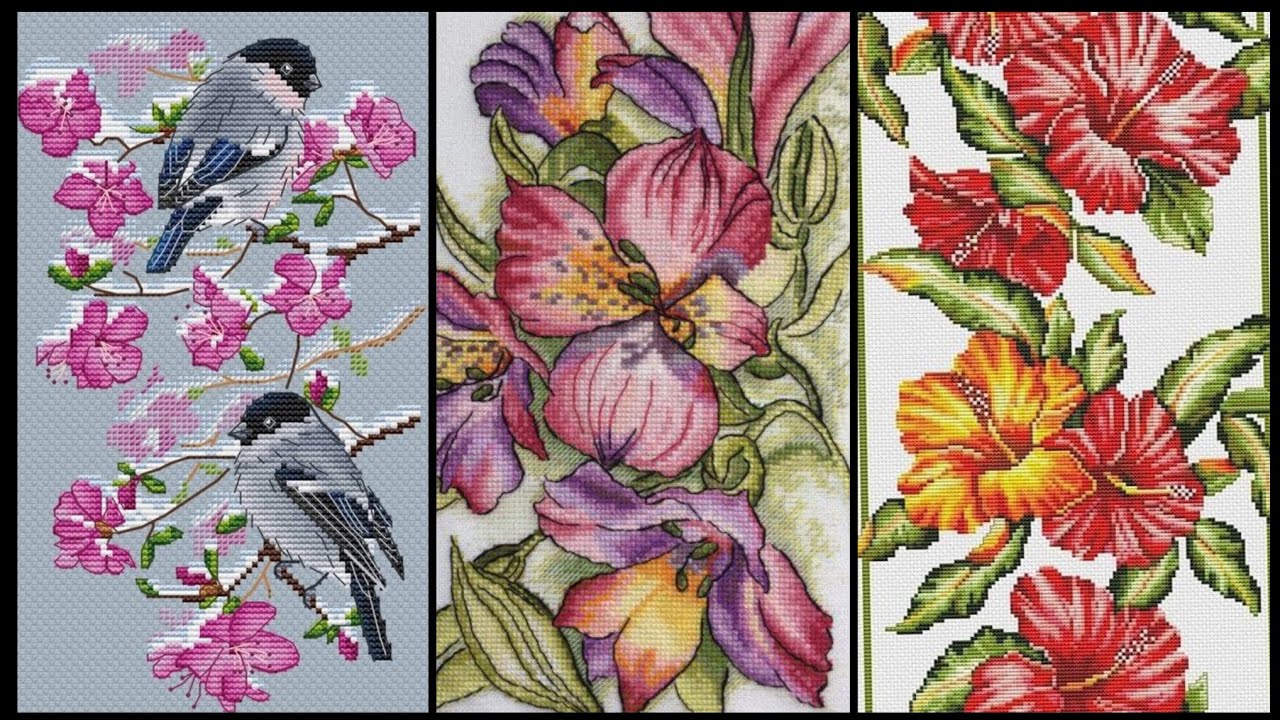 Impressive upcoming amazing cross stitch flowers designs ideas - YouTube