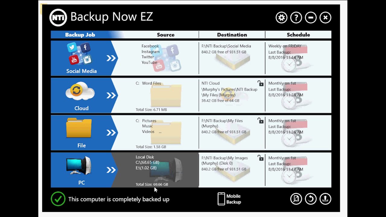 Backup Now EZ - PC Backup Part 3 of 5 - YouTube