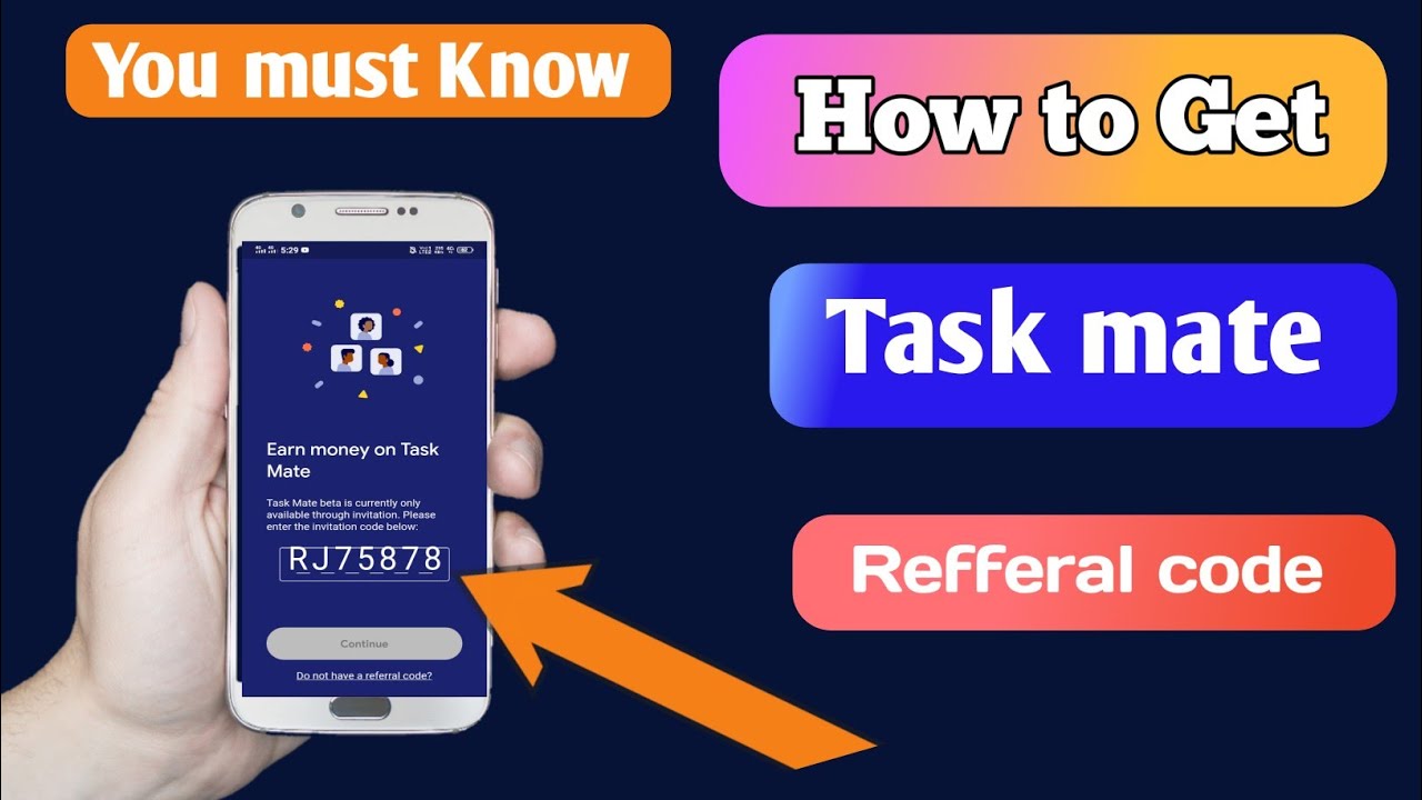how to get task mate referral code - YouTube