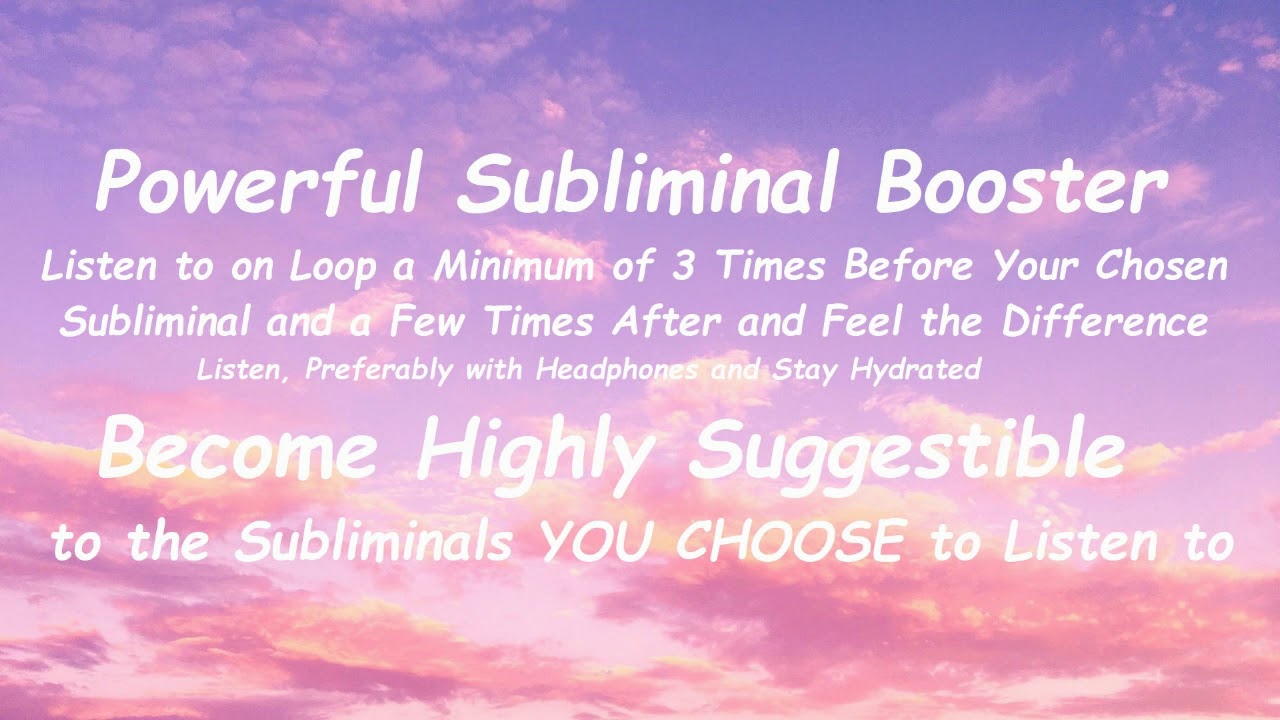 SUBLIMINAL BOOSTER Powerfully Positive Facilitating HIGH SUGGESTIBILITY ...