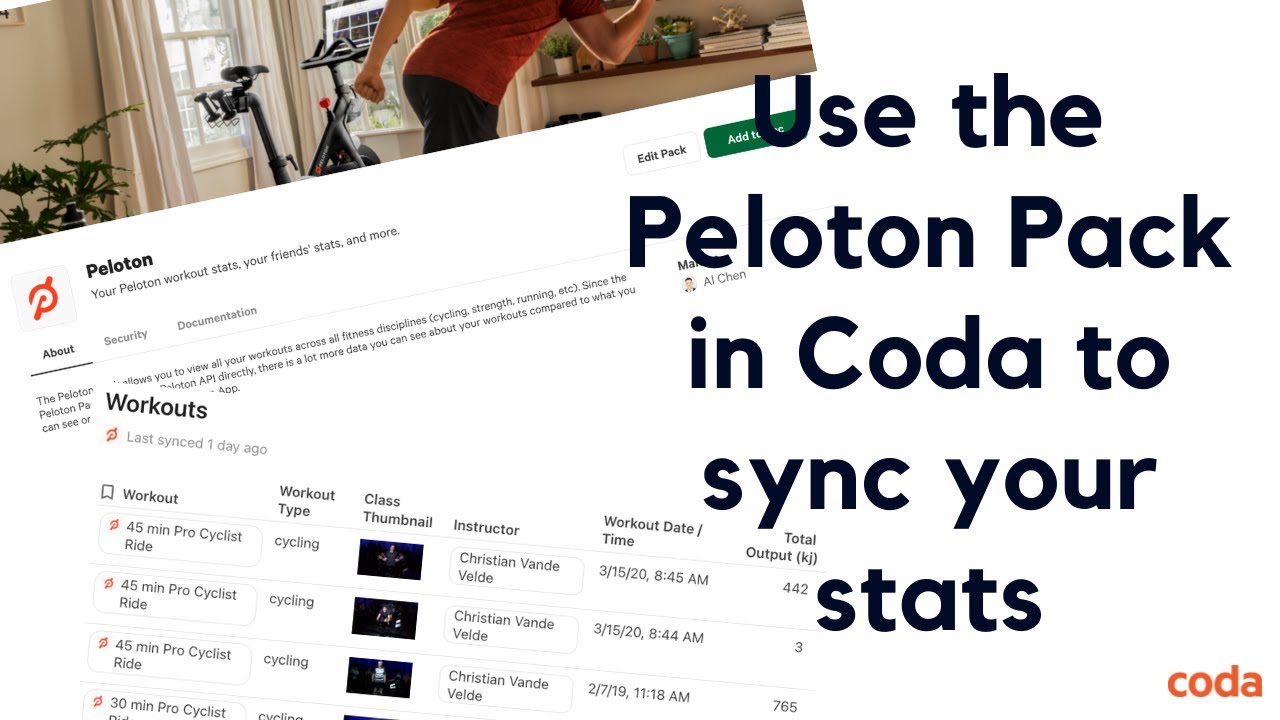 Use the Peloton Pack in Coda to browse you and your friends' workouts ...