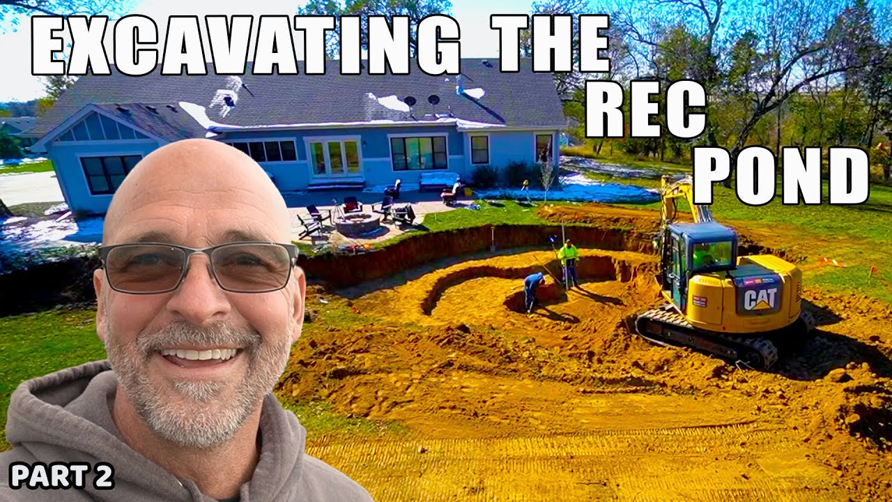 How to Excavate a Large Recreation Pond - Part 2 - YouTube