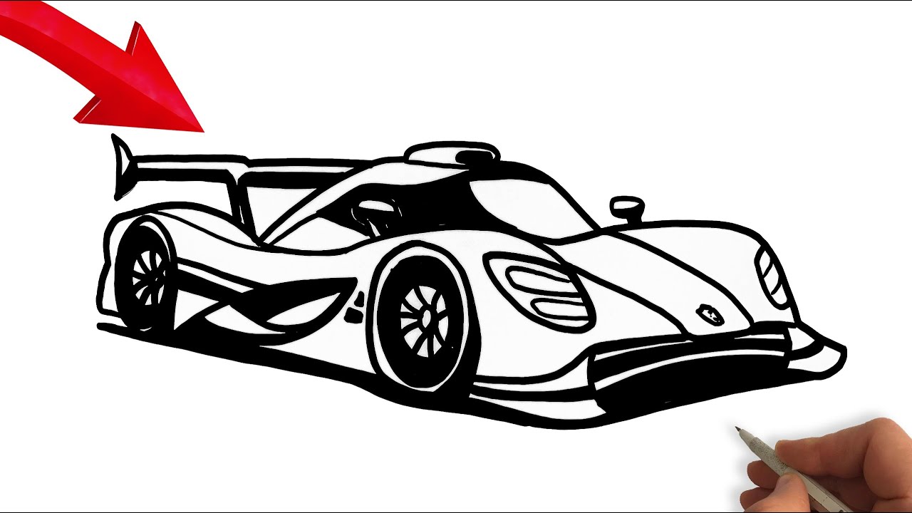 How To Draw A Race Car - Easy Super Race Car Drawing - How to draw a ...