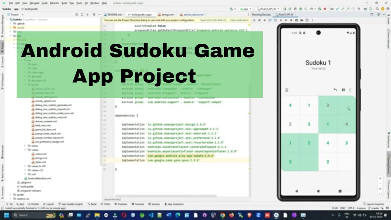 Android Sudoku Game App Project With Source Code Youtube