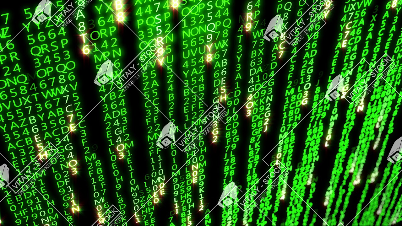 The abstract matrix code is moved in the virtual space - YouTube