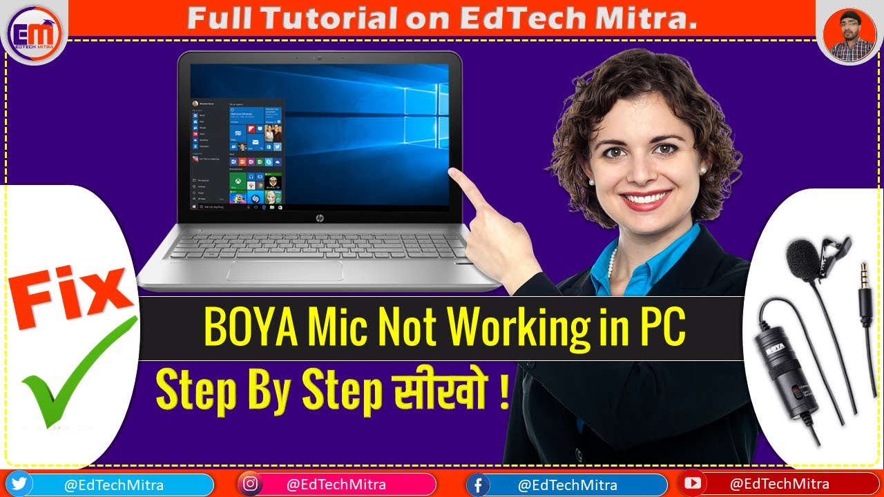 Laptop me BOYA M1 mic kaise setup kare | How to setup BOYA mic in ...