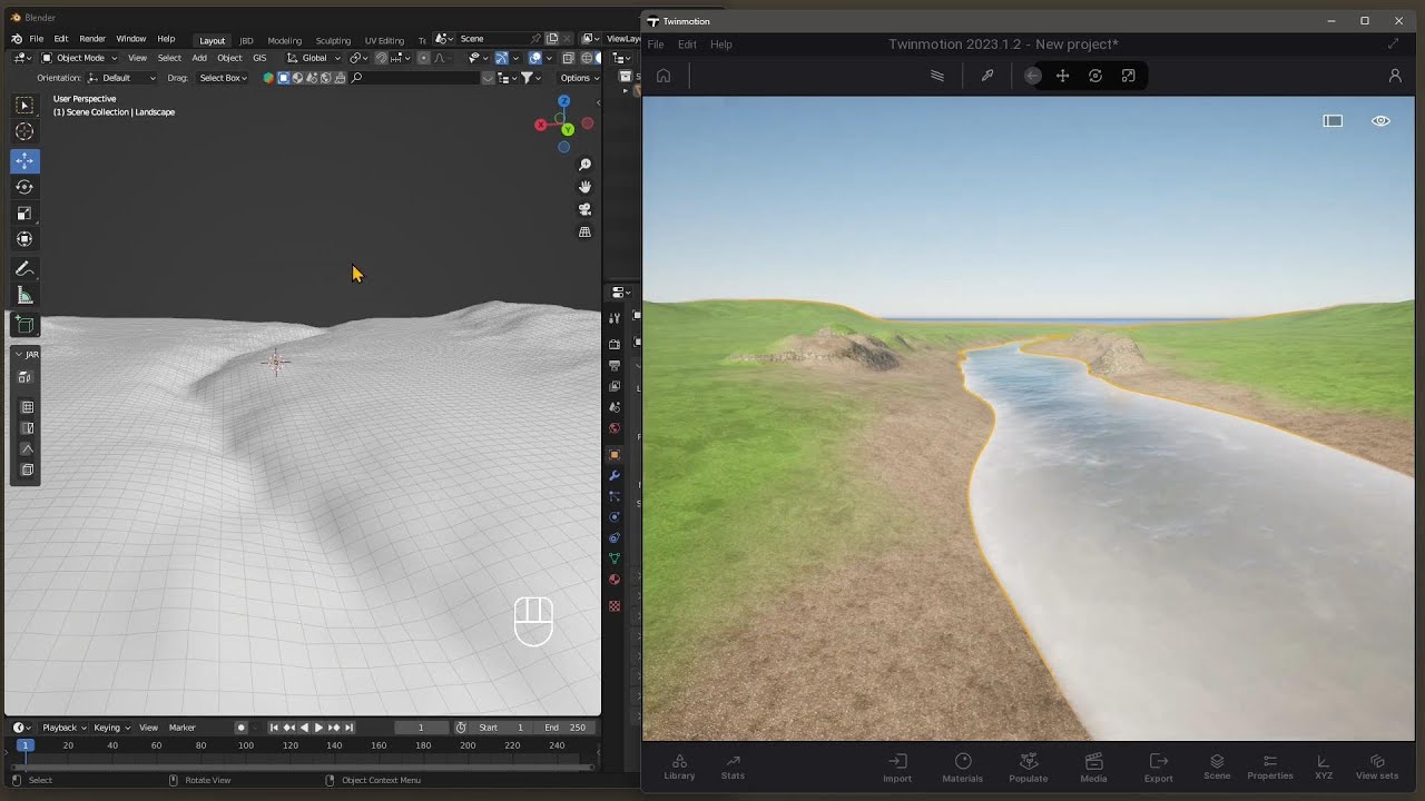 Videoguide - Export Blender Landscape, Import in Twinmotion for Easy and Fast Editing, Sculp ...