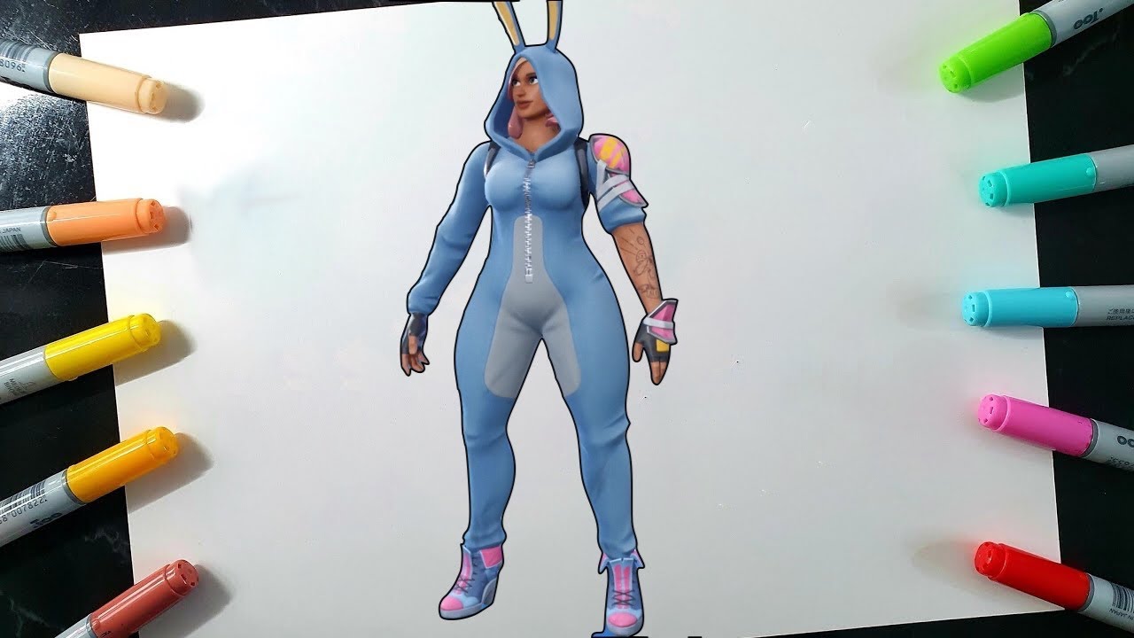How to draw MISS BUNNY PENNY from Fortnite Very Easy - YouTube