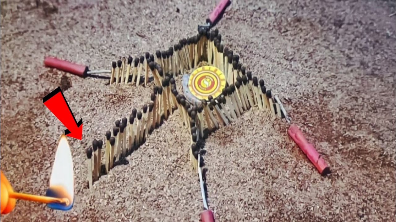 MATCHSTICKS CHINA REACTION domini vs DIWALI CRACKERS AMAZING EXPERIMENT ...