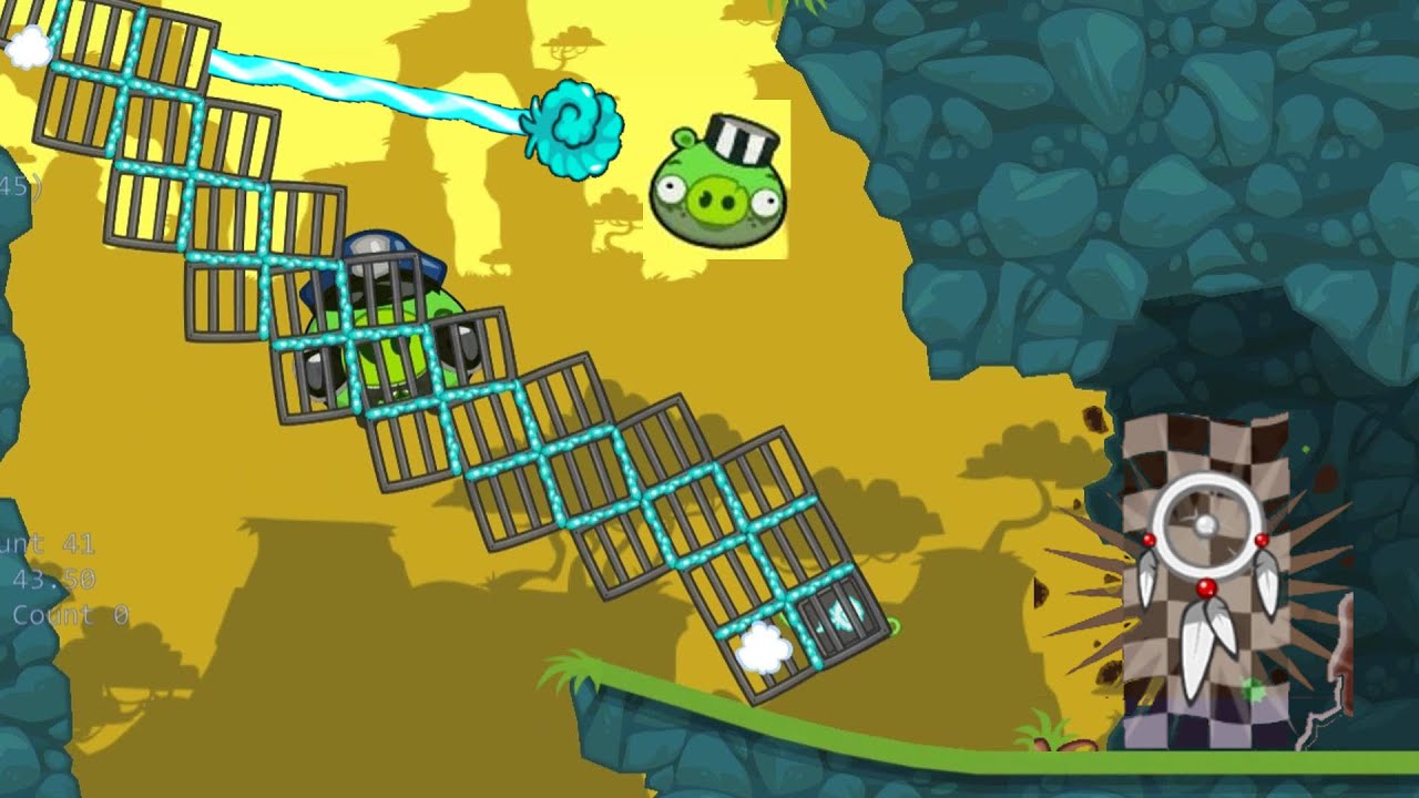 Bad Piggies - THIEF PIG REACH LEVEL WITH POLICE KING PIG LADDER WHEN ...