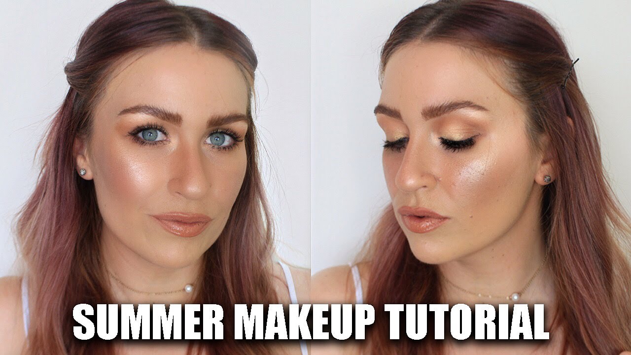 10 MINUTE EASY GLOWY SUMMER MAKEUP TUTORIAL! NO FOUNDATION, Dewy Skin ...