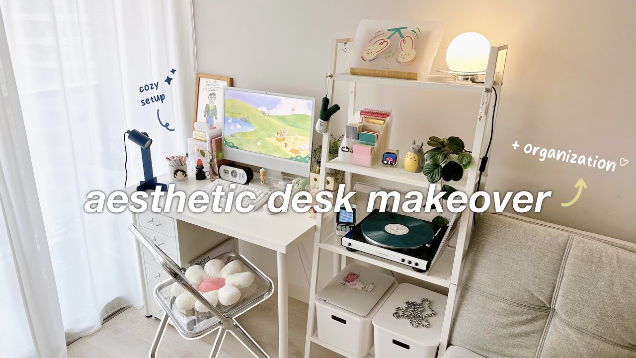 EXTREME DESK MAKEOVER + ORGANIZATION | Pinterest inspired, IKEA haul ...