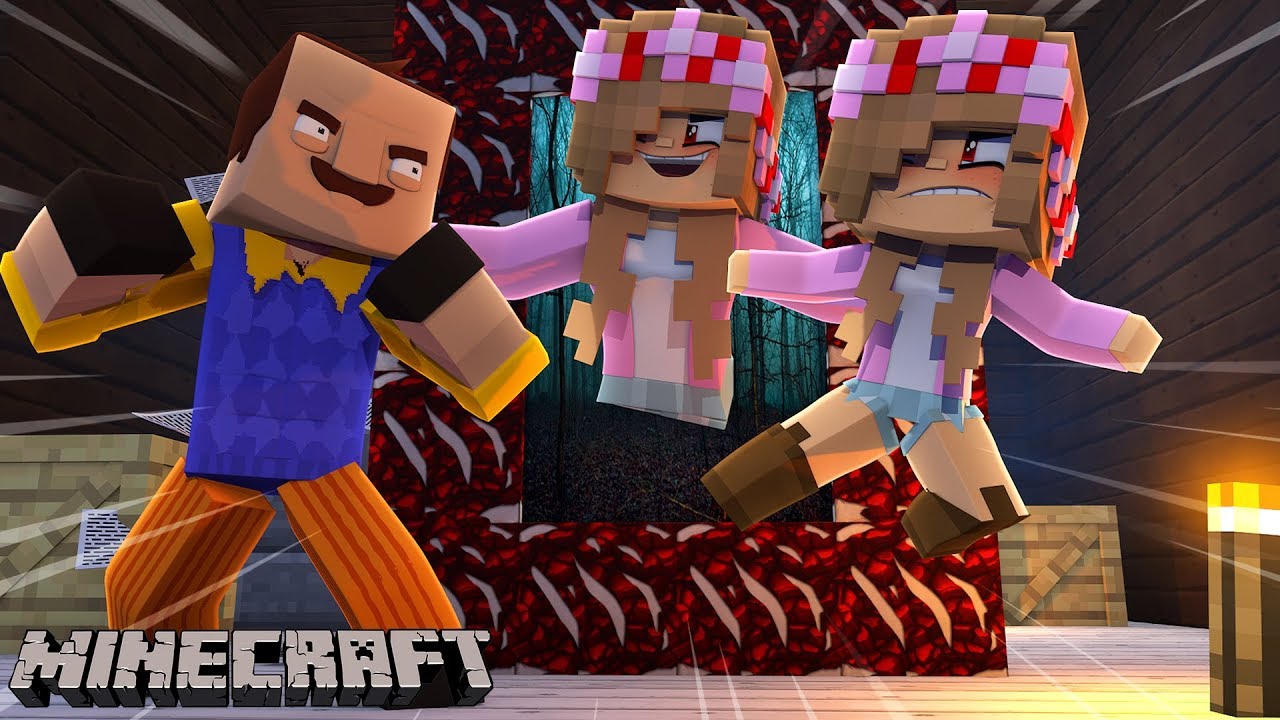 THE NEIGHBOR AND EVIL LITTLE KELLY ATTACK THE BABIES - Minecraft Hello ...