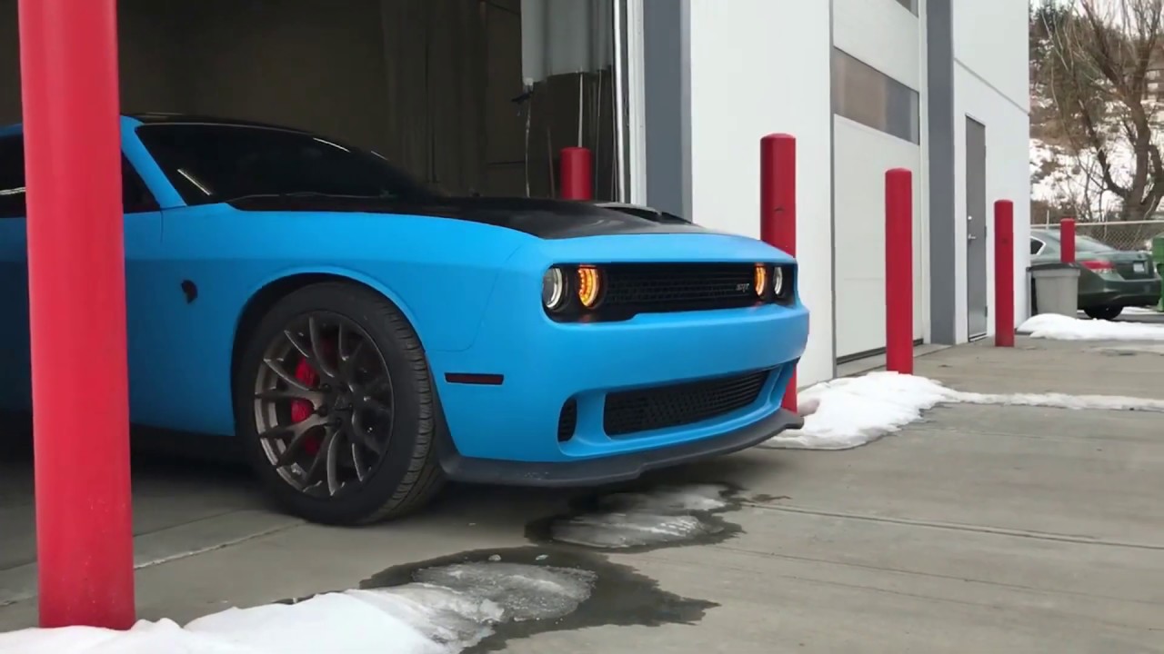 2018 Dodge Hellcat | Wrapped in 3M Matte Riviera Blue - YouTube