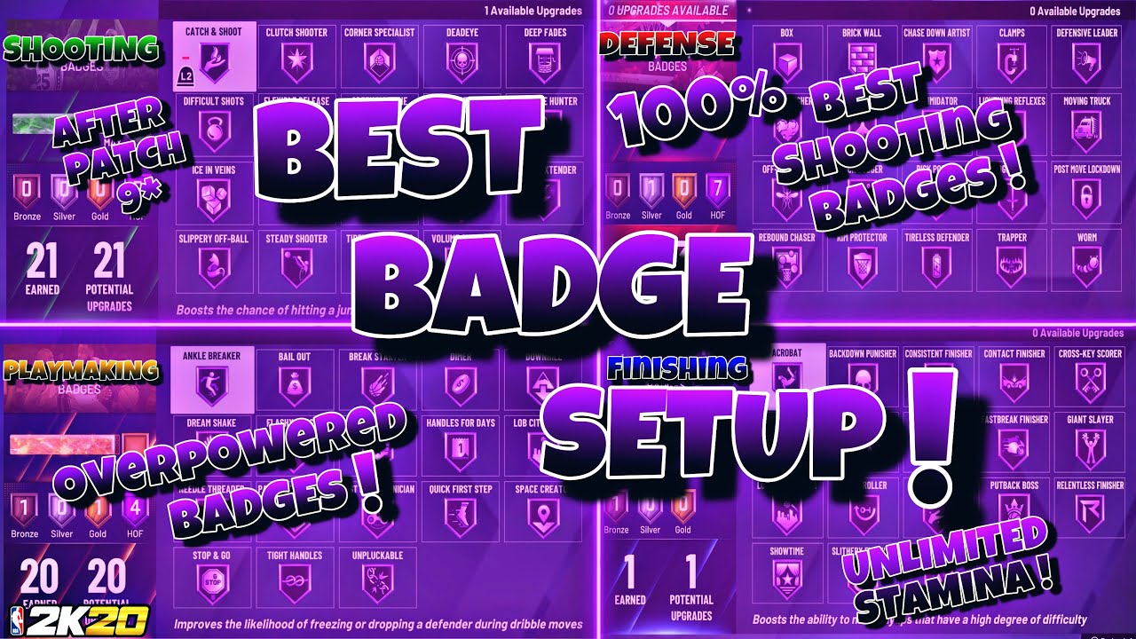 BEST BADGE LINEUP IN NBA 2K20! OVERPOWERED SHOOTING BADGES! UNLIMITED ...