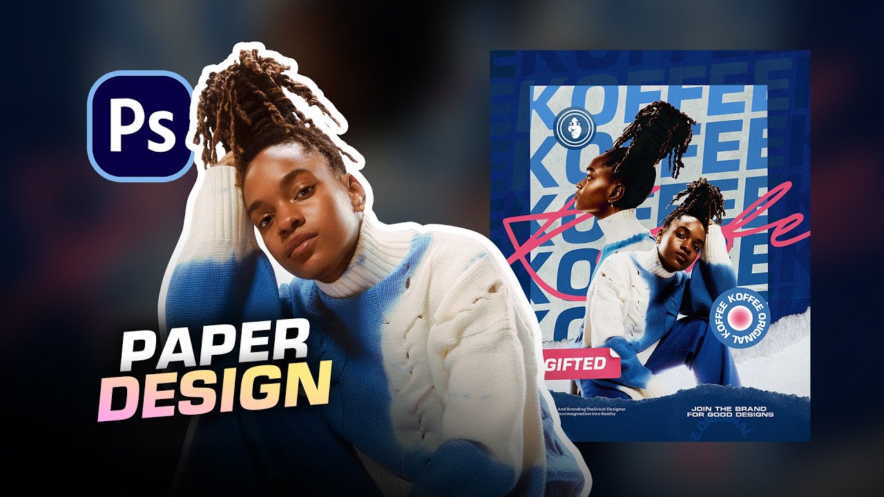 How to create a simple paper texture design on Adobe Photoshop - YouTube