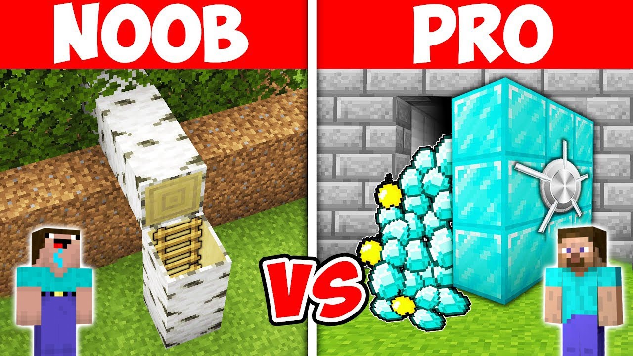 Minecraft NOOB vs PRO: SECRET HIDDEN BASE BUILD CHALLENGE - YouTube