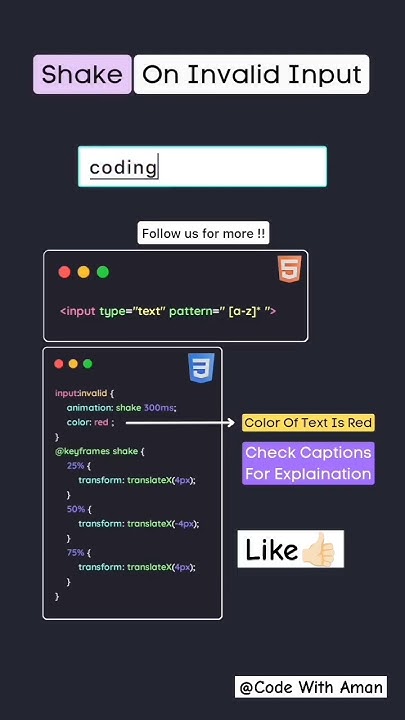 🚀text Invalid Input Style In Css💥🔥 Coding Css3 Html Javascript