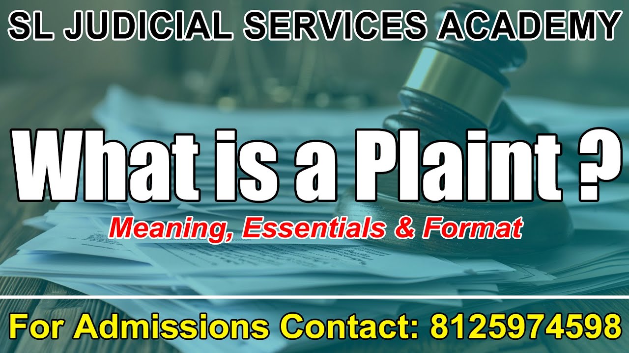 What is a Plaint? | Meaning, Essentials & Format Explained - YouTube