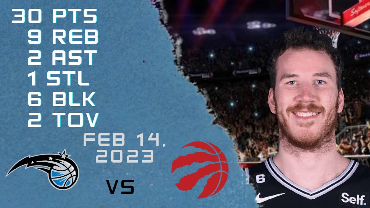 Jakob Poeltl NBA RAPTORS vs MAGIC REGULAR SEASON Highlights - 14-02 ...