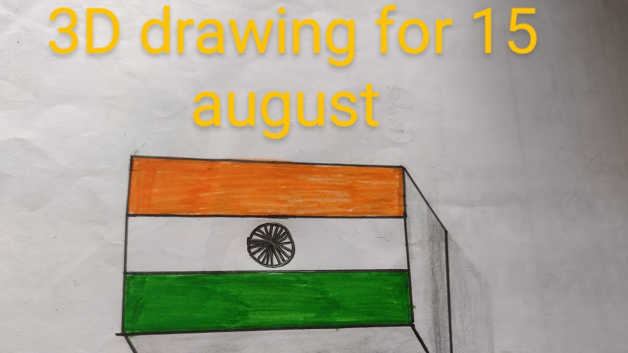 3D drawing for 15 august #drawing #15august #uvyartshine - YouTube