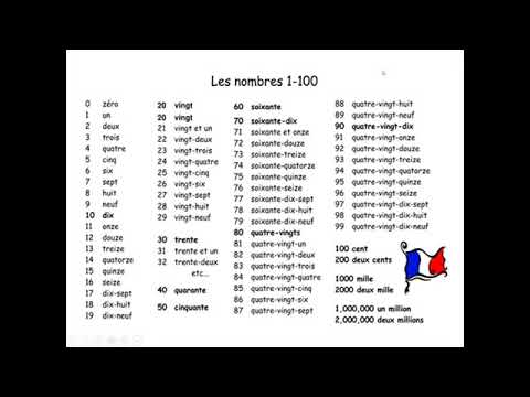 Français 1er preparatoire Les nombres de 0 100 - YouTube