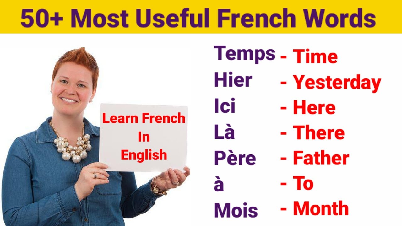 50+ Important French words for beginners /Learn French/anglais/Learn ...