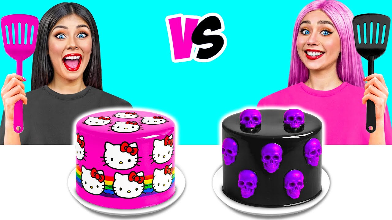 Black vs Pink Cake Decorating Challenge | Funny Food Hacks by TeenDO ...