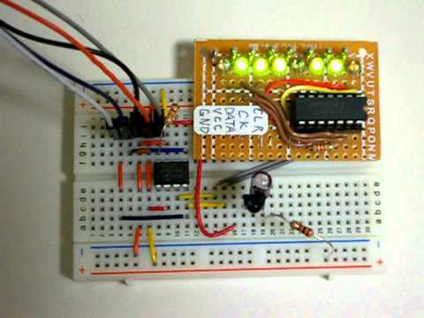 PIC 10F200 74HC164 - YouTube