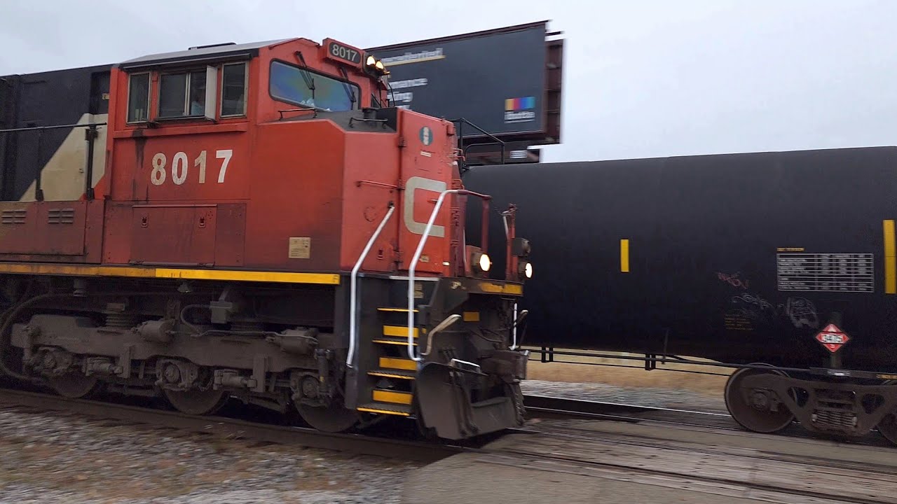 two CN mixed freight trains - YouTube
