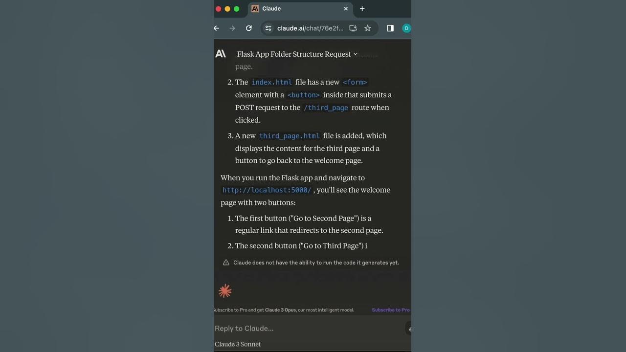 I started building a Python Flask Web app using Claude AI. - YouTube