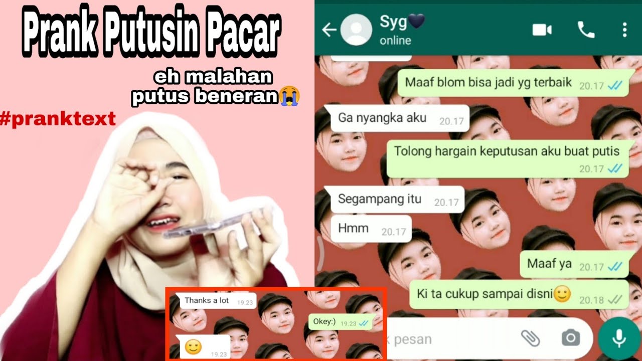 PRANK TEXT PUTUSIN PACAR MALAH PUTUS BENERAN!!! - YouTube