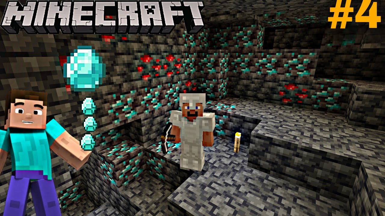 found 🔍 diamond 💎 and gold 🥇caves mine || Minecraft Gameplay || #4 ...