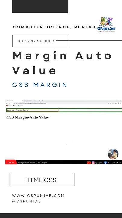 Margin Auto Value | CSS Margin | HTML | CSPunjab.Com #short #html #30 - YouTube