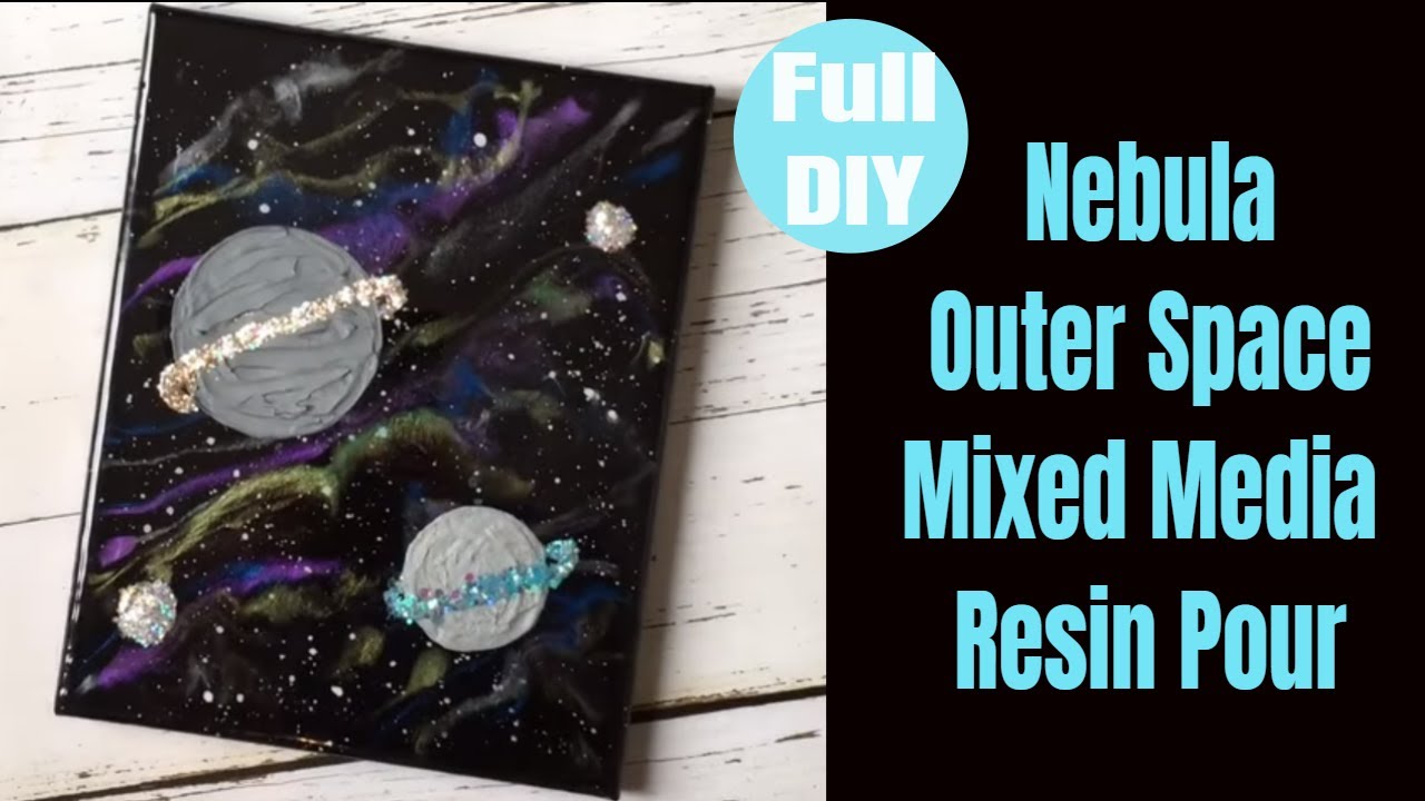 Nebula Resin Pour Mixed Media // #Arteza Canvases and Pigments - YouTube