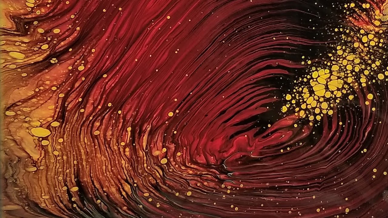Fire Vortex - Acrylic Pour Tree Ring - YouTube
