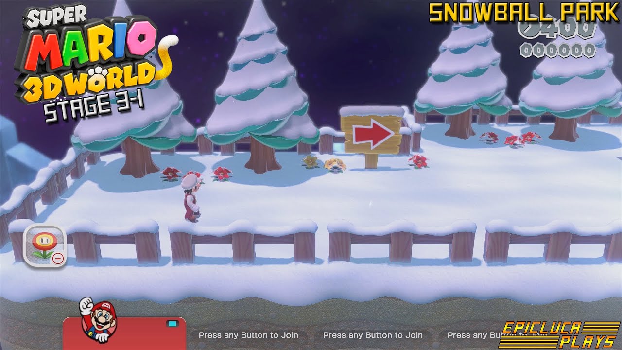 Super Mario 3D World: Stage 3-1 - Snowball Park (Wii U) | EpicLuca ...