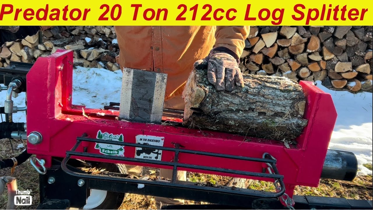 Making Firewood with Harbor Freight PREDATOR 20-Ton Log Splitter –Still ...
