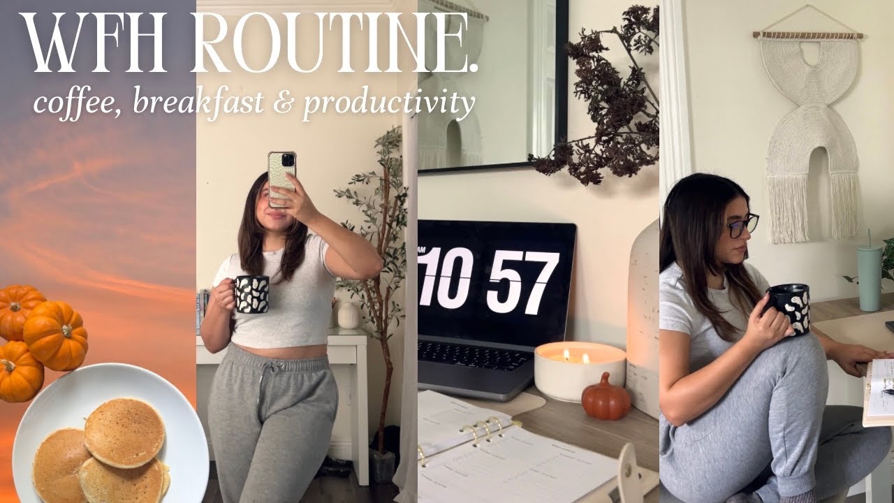 WFH DAY IN MY LIFE 💻 healthy morning habits, gloomy & cozy morning ...